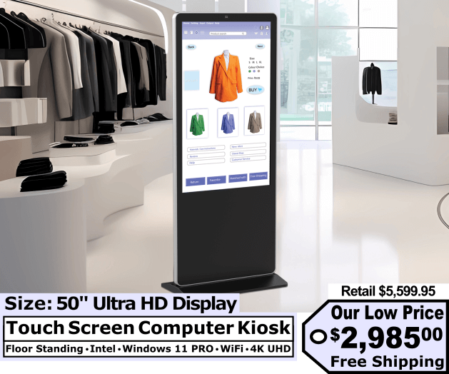 Floor Standing Touch Screen Computer Kiosks & Displays | TVLiquidator
